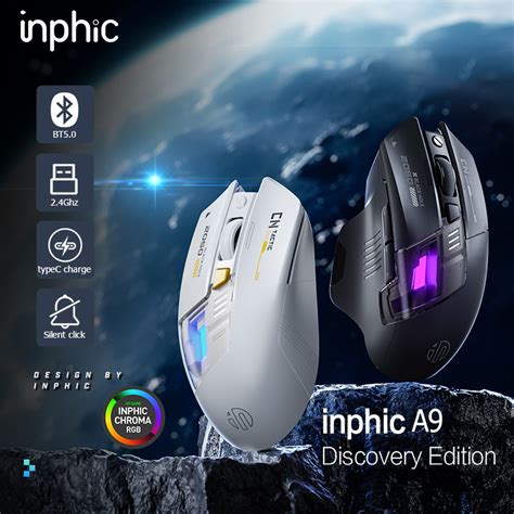 Inphic A9 Rgb Wireless Mouse Rechargeable 2 4ghz Bluetooth5 0 Noiseless Clicks 2400dpi Optical