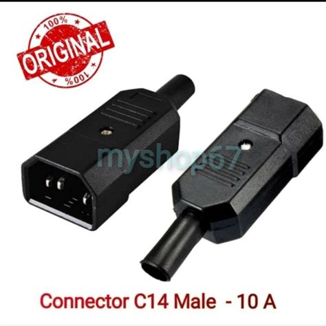 Jual Konektor C14 Male 10 Ampere Socket 14 Male Shopee Indonesia