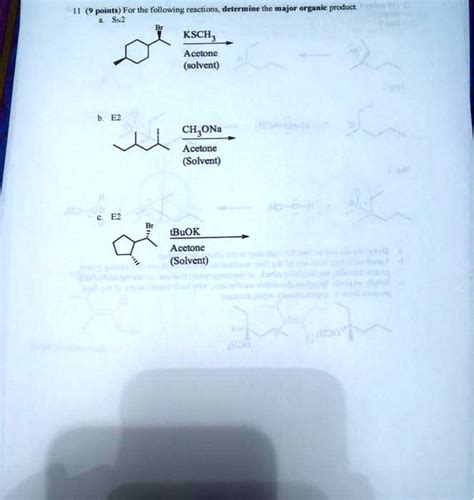 Solved Points For The Following Rcactions Detcrmine Thc Major Organic Product 82 Ksch Acclone