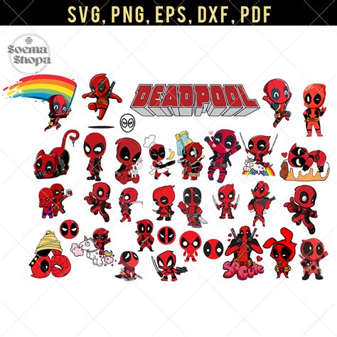 The Superhero Dead Chibi Svg Death Pool Layered Cut Svg Ca Inspire