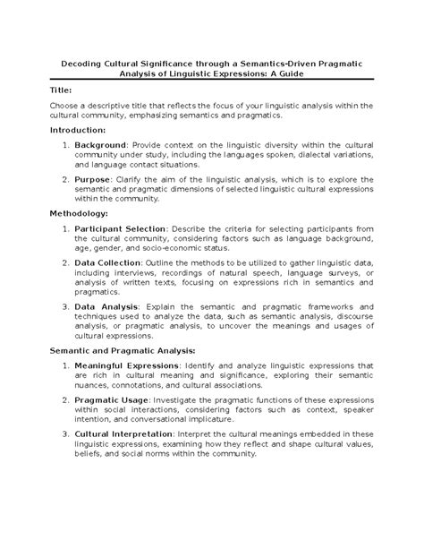 Decoding Cultural Significance Through A Semantics Introduction