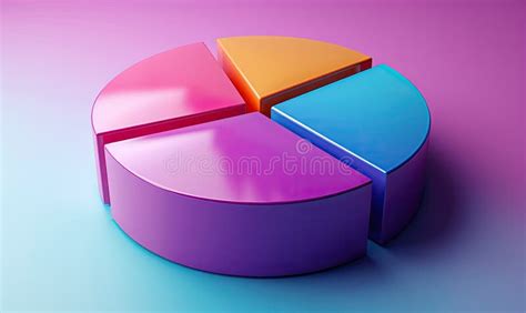 3d colorful pie chart on gradient background vibrant and glossy segments representing data