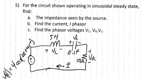 Solved For The Circuit Shown Operating In Sinusoidal Chegg