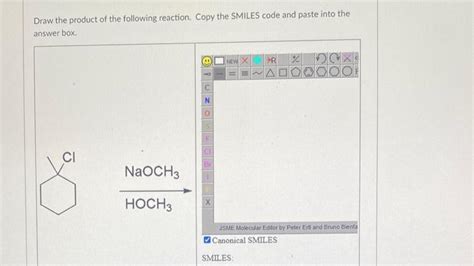 Solved Draw The Product Of The Following Reaction Copy The