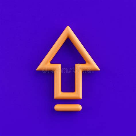 3d Icon Direction Up Outline Yellow Arrow Icon Direction Symbol 3d