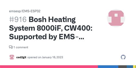 Bosh Heating System 8000if Cw400 Supported By Ems Esp32 · Issue