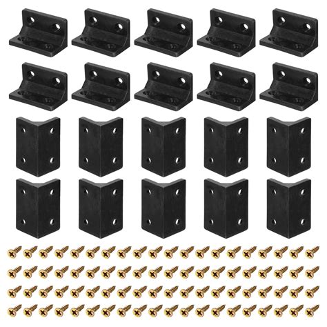 30pack 90 Degree Plastic Corner Braces 38x22x22mm Angle Brackets With Screws Black