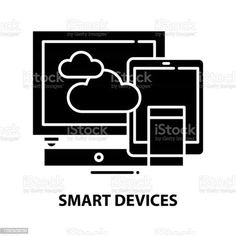 스마트 장치 아이콘 편집 가능한 스트로크가 있는 블랙 벡터 사인 컨셉 일러스트 개념에 대한 스톡 벡터 아트 및 기타 이미지