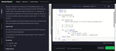 Zohaib Ali On Linkedin Hackerrank Codingjourney Pythonprogramming 3dsurfacearea