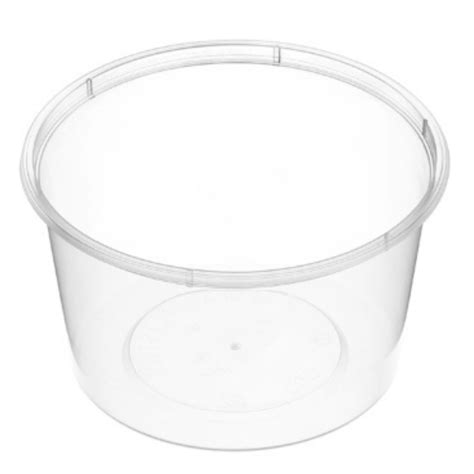 Genfac Round Plastic Container Natural 600ml Bulk Buys