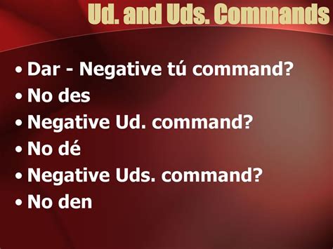 Ud And Uds Commands Nosotros Commands Ppt Download