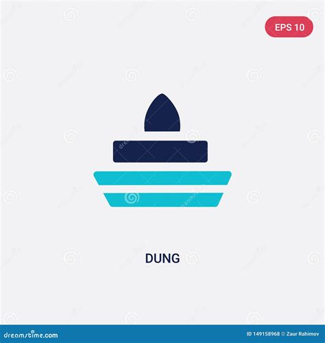 Two Color Dung Vector Icon From India And Holi Concept Isolated Blue