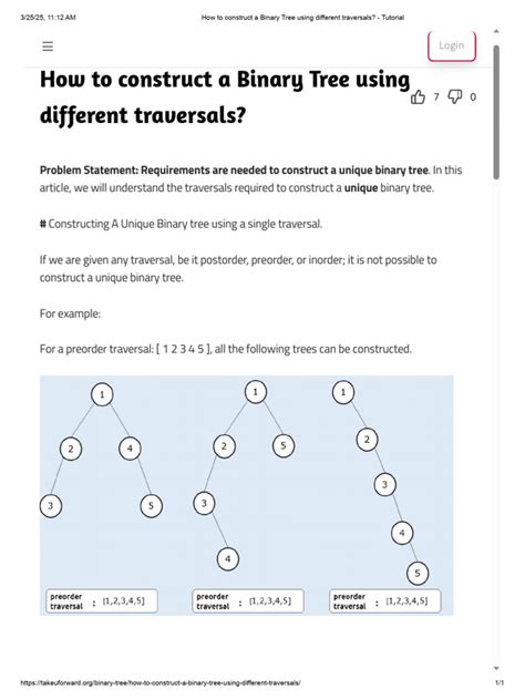 Construct A Binary Tree Using Traversals Pdf Algorithms Algorithms And Data Structures