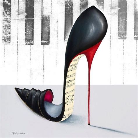 High Heel Shoe Art High Heel Artwork Piano Heels Piano Art Print