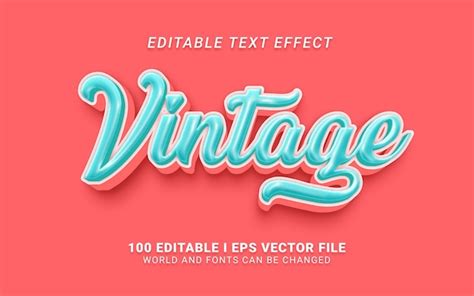 Premium Vector Vintage 3d Style Text Effect