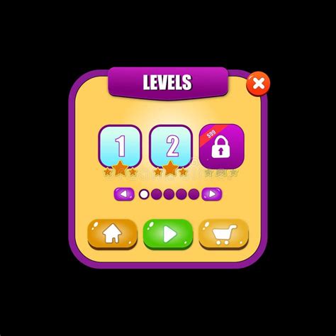 game levels ui vector elements stock vector illustration of iphone