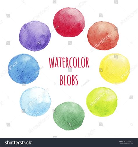 Set Eight Watercolor Blobs Vector Illustration Stock Vector Royalty