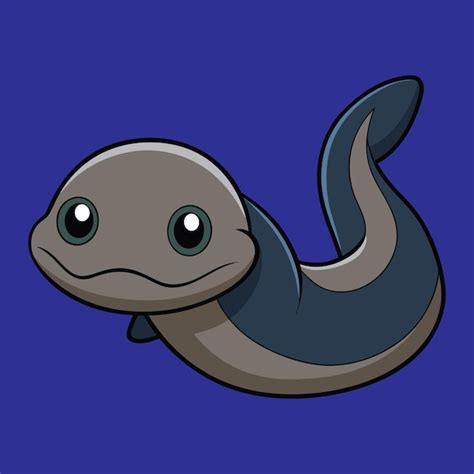 Eel Resting On Tha Bottm Kawaii Premium Ai Generated Vector