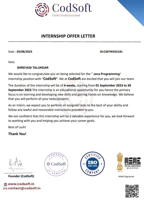 Shreyasi Talukdar On Linkedin Codsoft Codsoftinternship