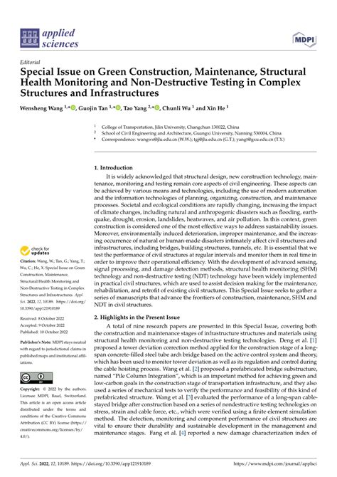 pdf special issue on green construction maintenance structural