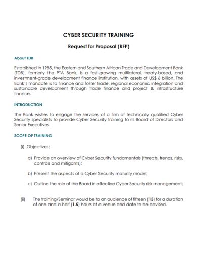 Free 10 Cyber Security Proposal Samples [ Project Training Audit ]