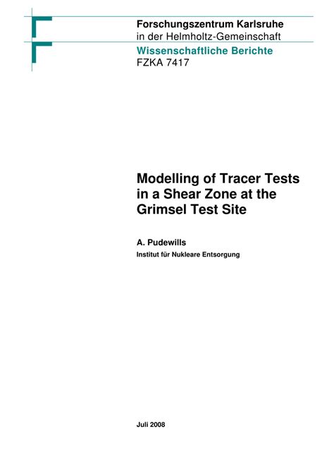 Pdf Numerical Modelling Of Flow And Transport Phenomena In Fractured Crystalline Rock