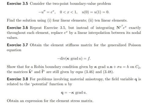 Solved Exercise 35 Consider The Two Point Boundary Value