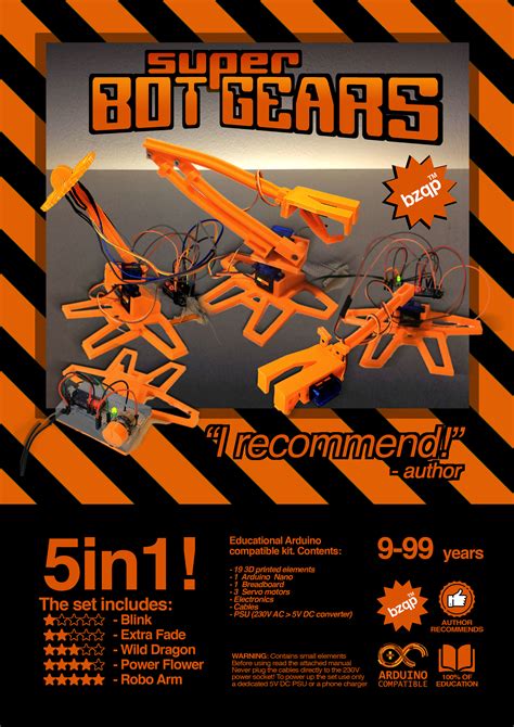 Super Bot Gears A 3d Printed Arduino Starter Kit