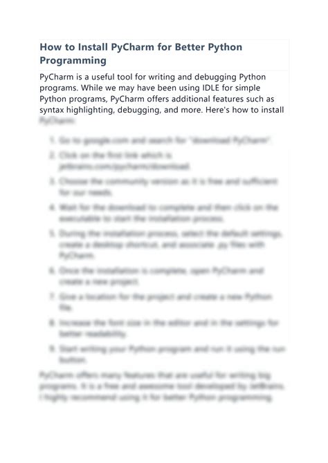 Solution How To Install Pycharm For Better Python Programming Studypool