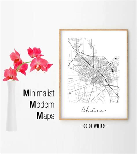 Chico Minimalist Chico Map Chico Map Print Chico City Map Etsy