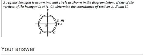 A Regular Hexagon Is Drawn In A Unit Circle As Shown In The Diagram