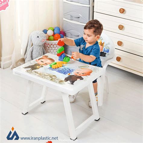 میز کودک تاشو طرح دار رزگلد پلاستیک 900 پخش عمده پلاستیک ایران