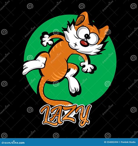 Lazy Cute Cat Orange Vector Stock Vector Illustration Of Shirts Posters