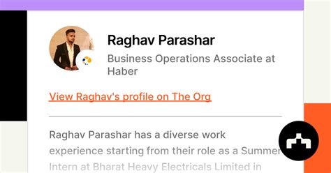 Raghav Parashar Business Operations Associate At Haber The Org
