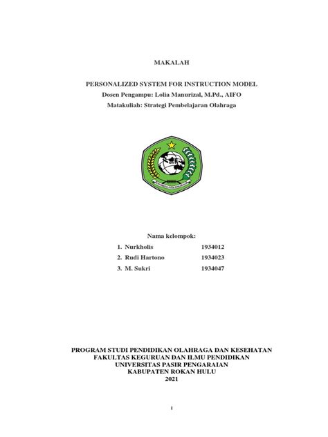Personalized System Of Instructions Pdf Karier And Perkembangan Sains And Matematika