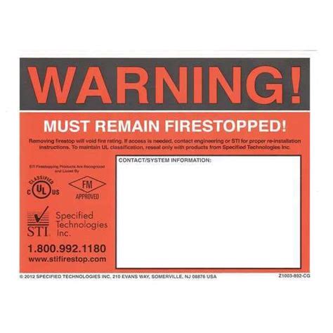 Sti Red Warning Label Z1003892cg Zoro