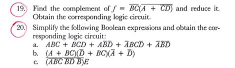 Solved Find The Complement Of F Bar BC A Bar CD And Chegg Com
