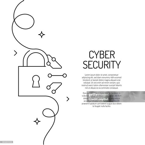 Continuous Line Drawing Of Cyber Security Icon Hand Drawn Symbol Vector