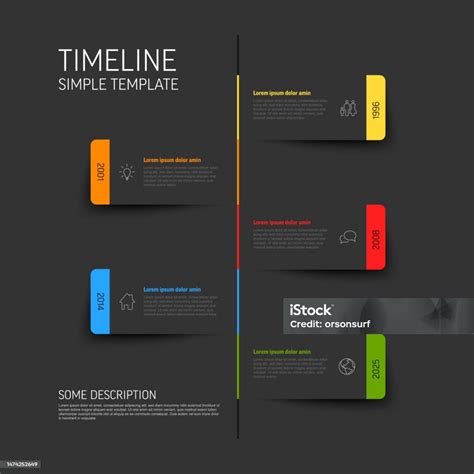 Vetores De Modelo De Linha Do Tempo De Infográfico Vertical Simples Feito De Listras De Papel