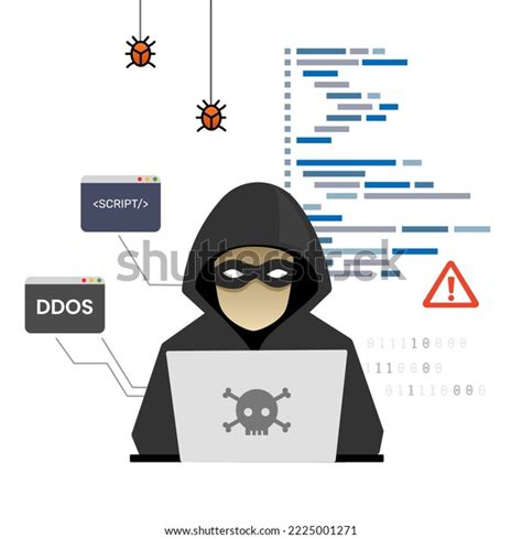 Hacker Coding Script Attack Weak System Stock Vector Royalty Free