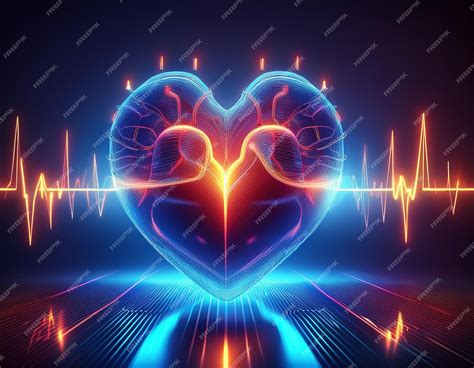 Dynamic Heartbeat Visualization Modern Ecg And Pulse Wave Graphics Premium Ai Generated Image