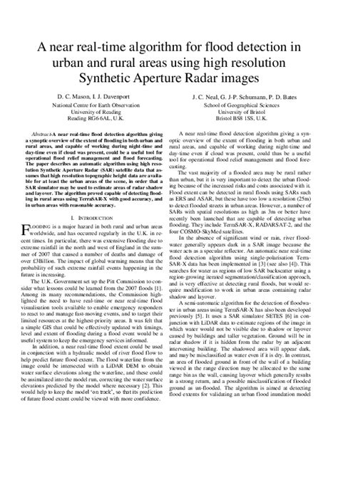 pdf a near real time algorithm for flood detection in urban and rural
