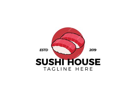일본 해산물과 스시 로고 디자인 템플릿입니다 프리미엄 벡터