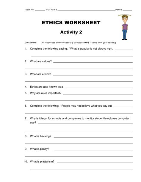 Ethics Worksheet Activity 2 Study Notes Ethics Docsity Worksheets