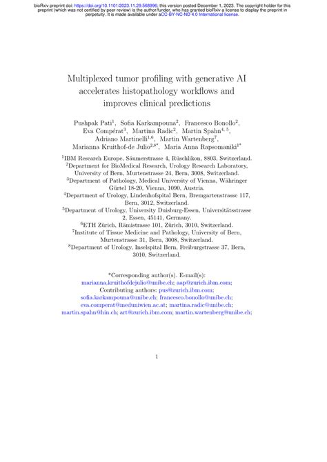 Pdf Multiplexed Tumor Profiling With Generative Ai Accelerates Histopathology Workflows And