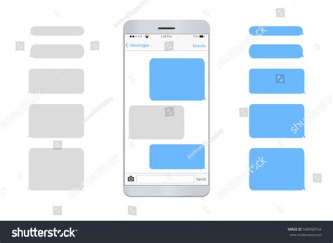text message mobile phone empty messaging stock vector 588550154