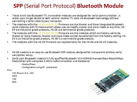 Wireless Communication Devices Spp Serial Port Protocol Bluetooth