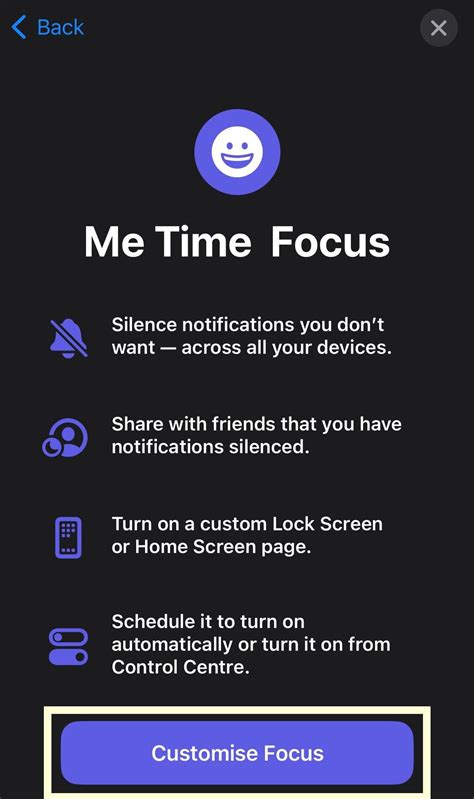 how to set up different focus modes on an iphone