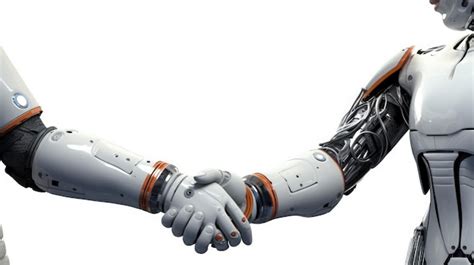 Premium Ai Image Robot And Human Handshake Future Cooperation