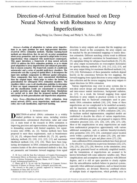 Direction Of Arrival Estimation Based On Deep Pdf Deep Learning Machine Learning